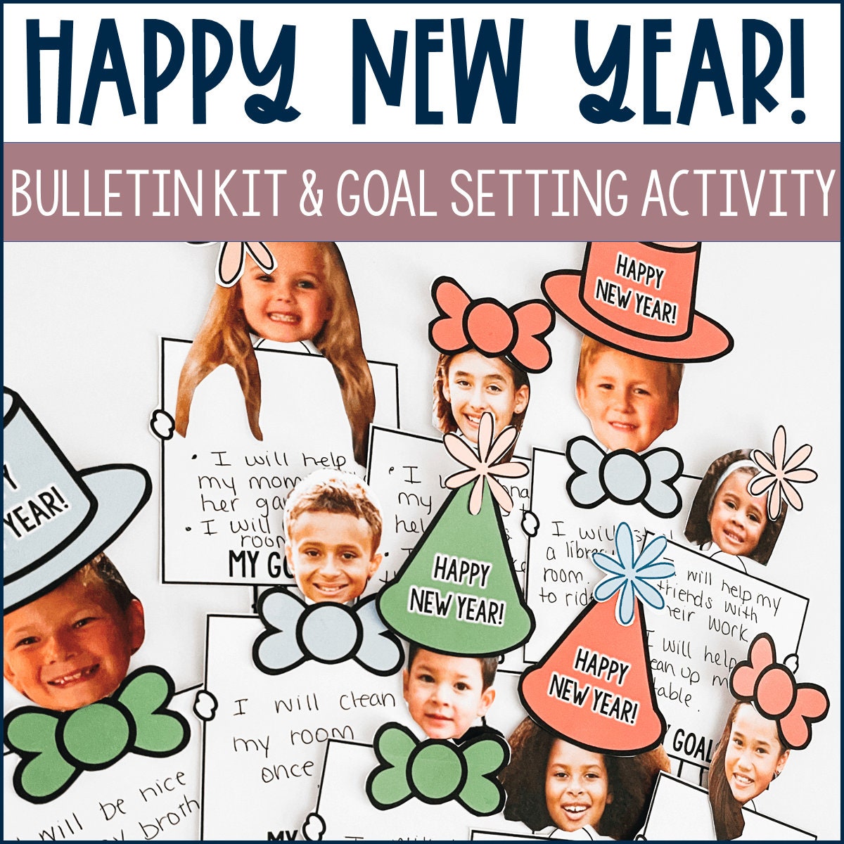 New Years Bulletin Board | Bulletin Board With Students' Photos | New ...