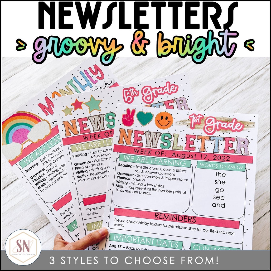 Groovy Classroom Decor Newsletters - Etsy