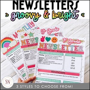 Groovy Classroom Decor | Newsletters - Etsy