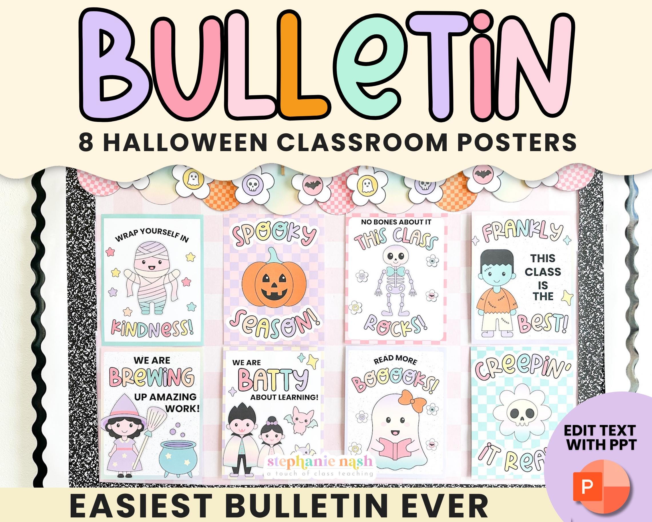 Halloween Bulletin Board Posters | Editable | Halloween Classroom Decor ...