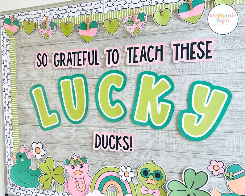 St. Patrick's Day Bulletin Board | Lucky Duck Classroom Decor for March ...