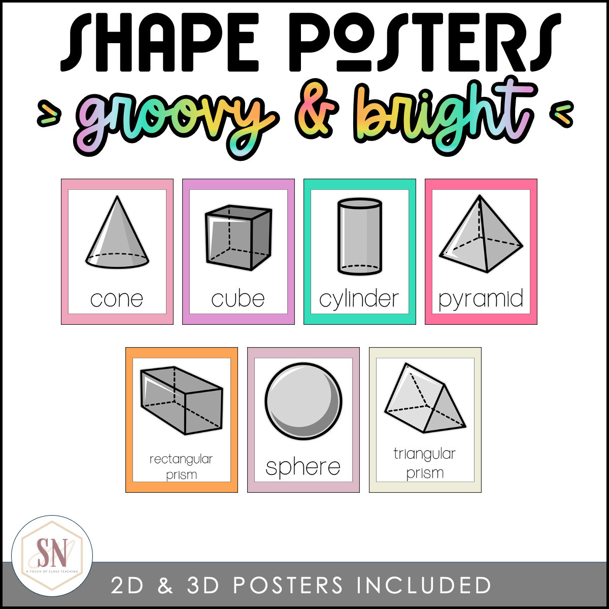 Groovy Classroom Decor | Shape Posters - Etsy
