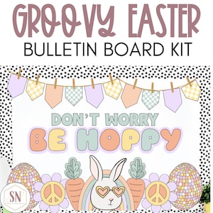 Groovy Easter Bulletin Board | Retro Easter Bulletin Board - Etsy