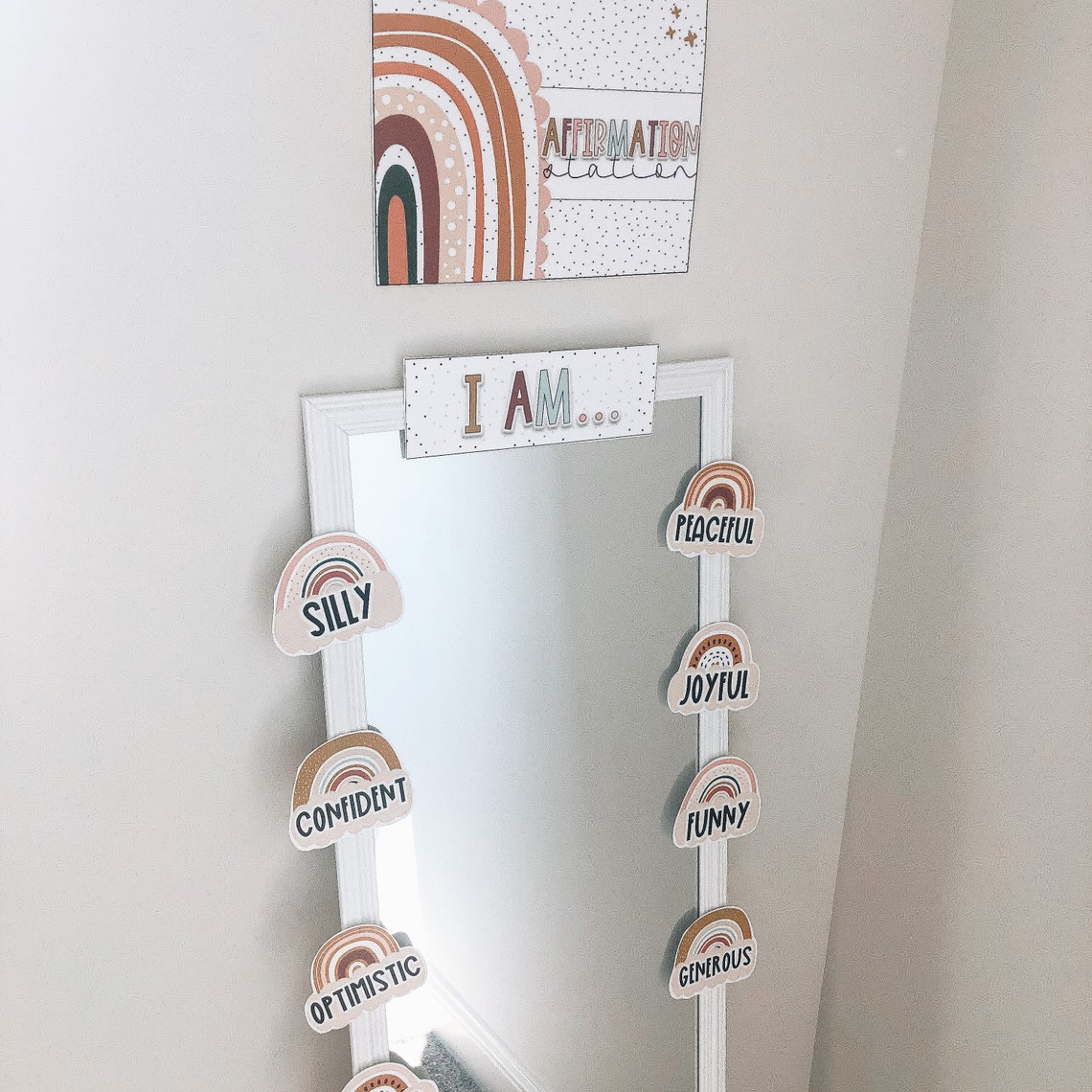 Boho Rainbow Classroom Affirmation Station | Etsy
