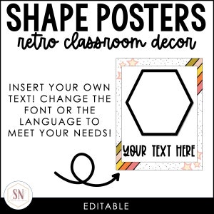 Retro Classroom Decor | Shape Posters - Etsy