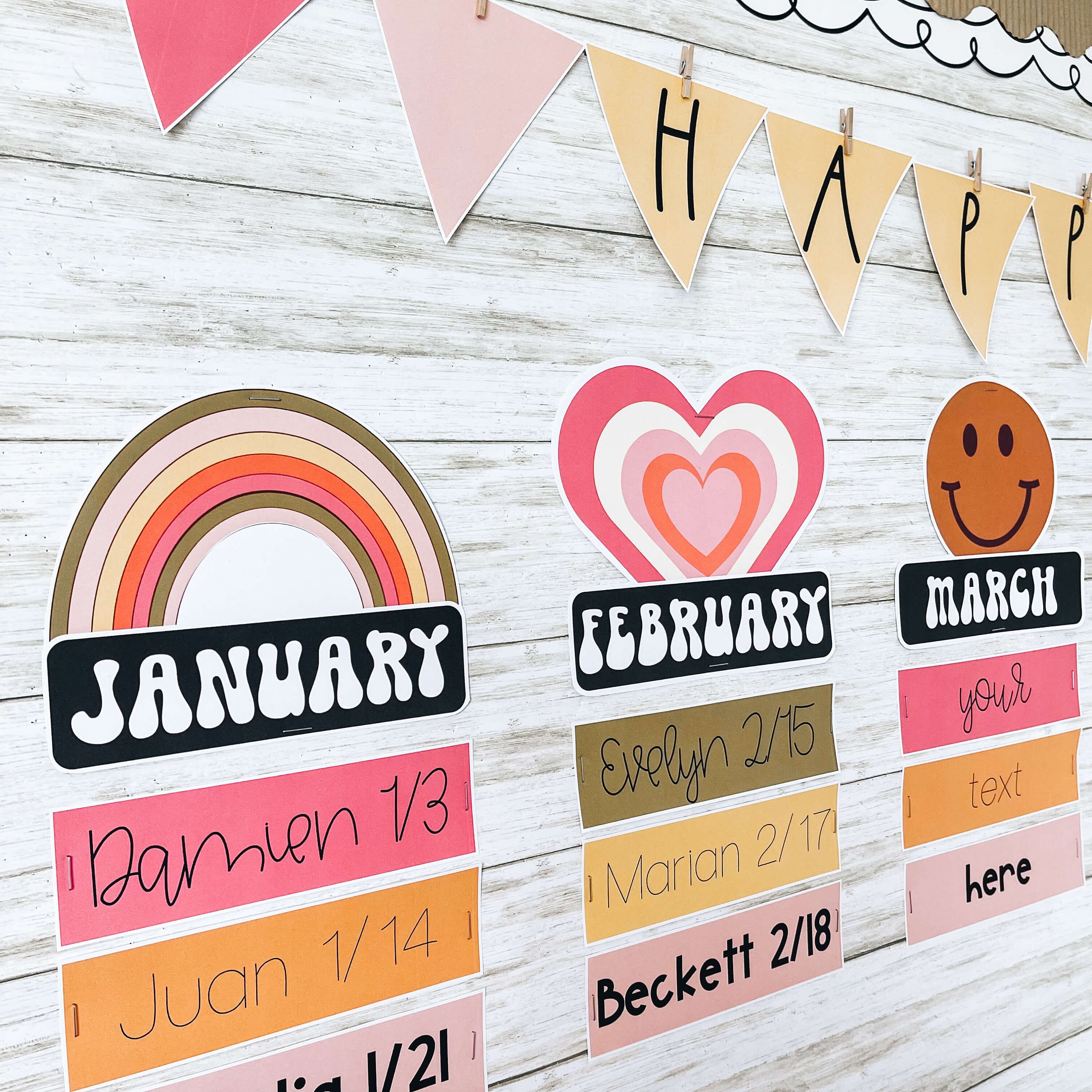 Retro Classroom Decor | Birthday Display - Etsy