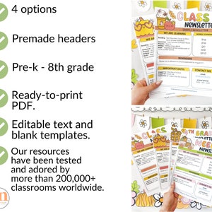 Fall Newsletters | September Newsletter | Class Newsletter Template ...