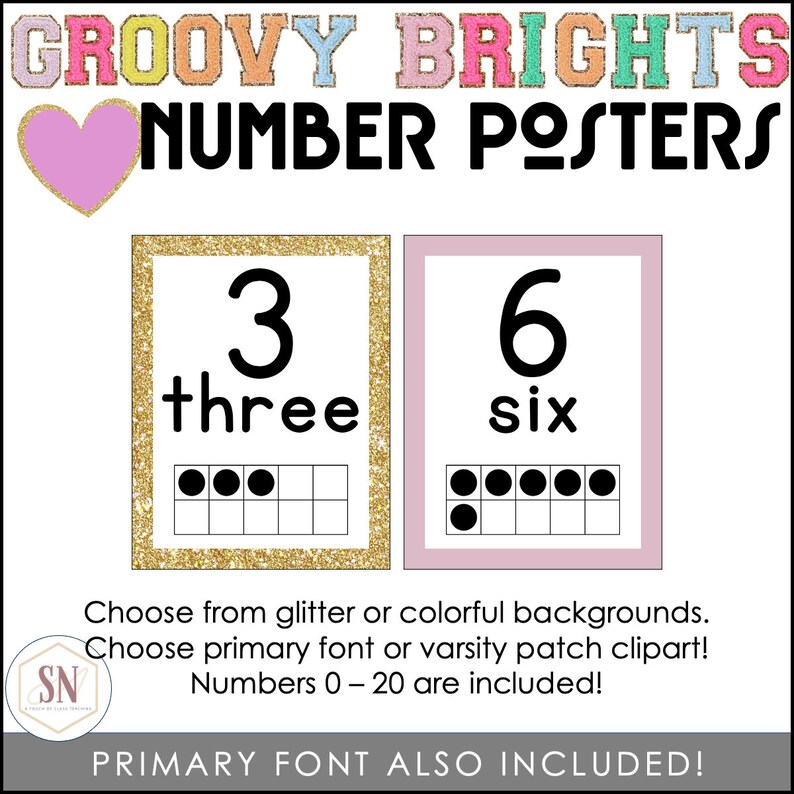 Groovy Classroom Decor | Number Posters - Etsy