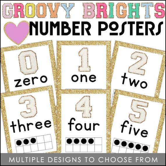 Groovy Classroom Decor Number Posters - Etsy