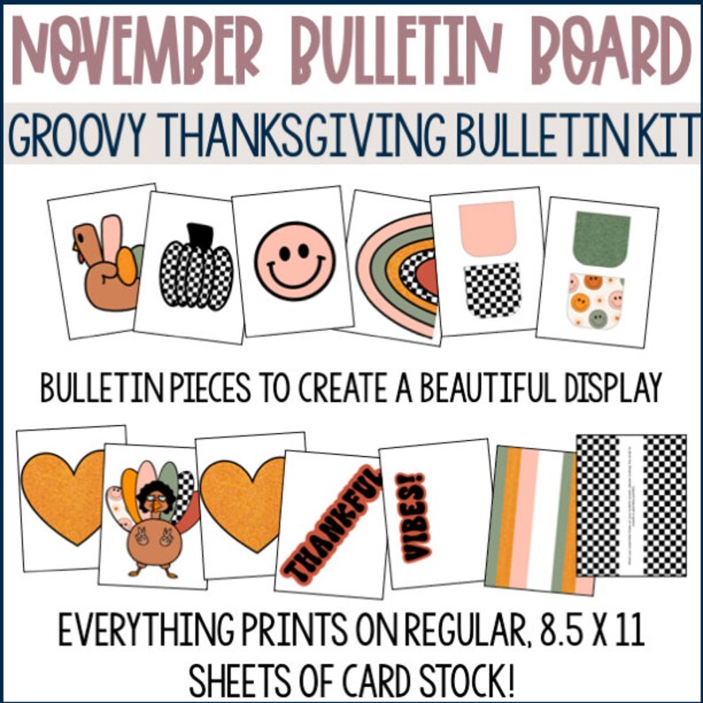 Thanksgiving Bulletin Board Kit November Bulletin Board - Etsy
