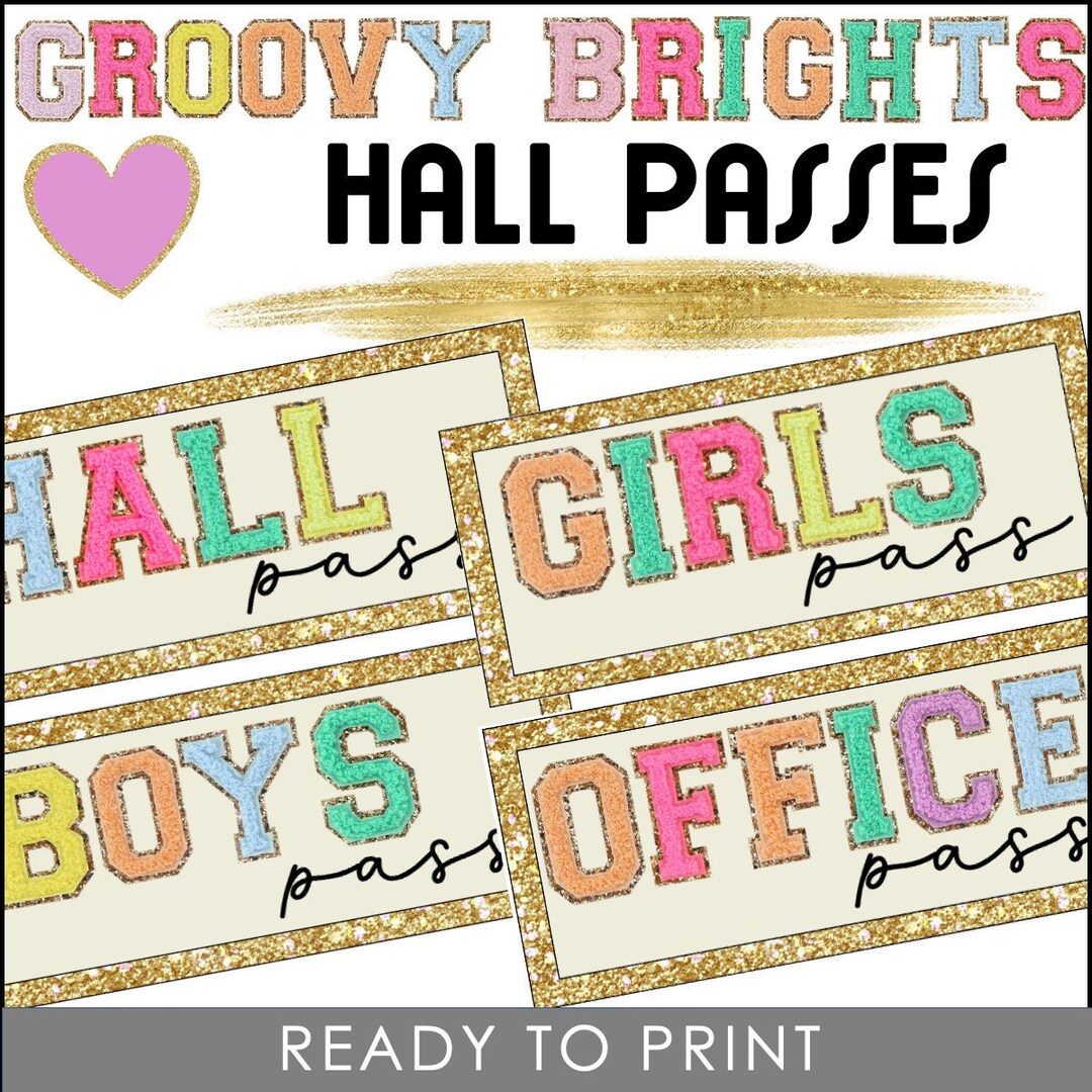Groovy Classroom Decor | Hall Passes - Etsy