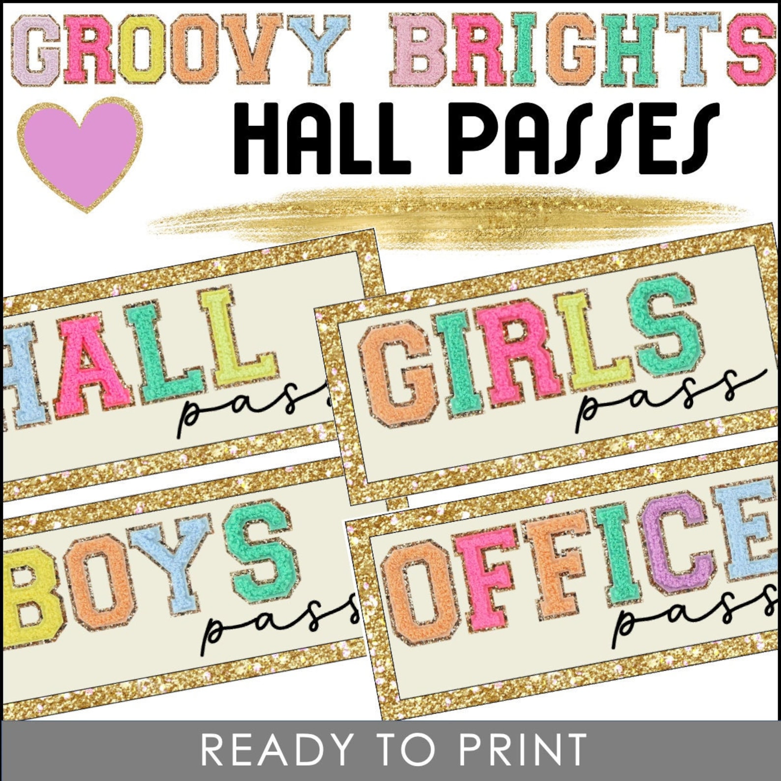 Groovy Classroom Decor Hall Passes - Etsy
