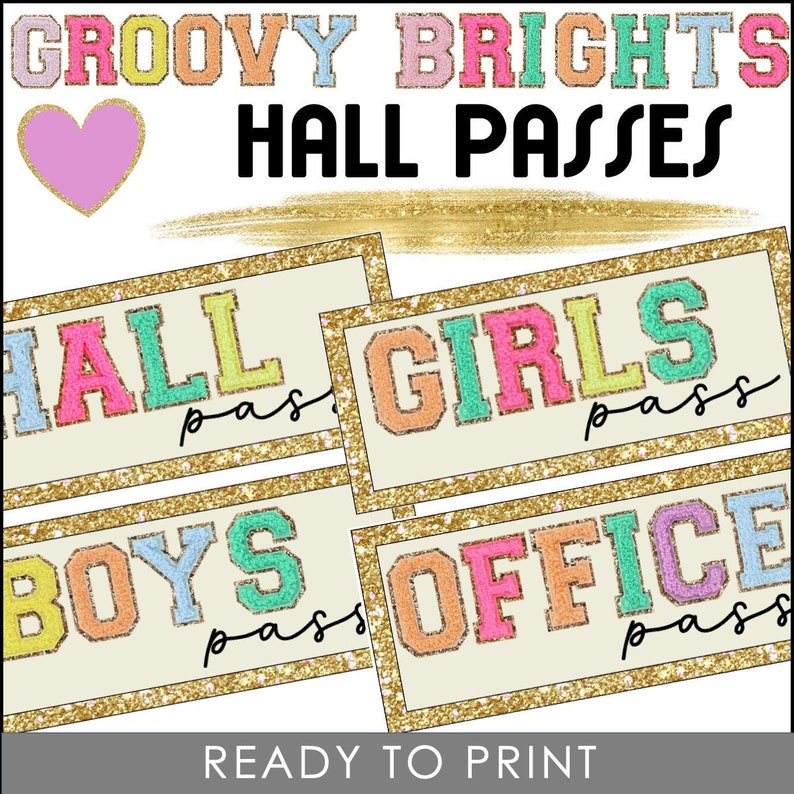 Groovy Classroom Decor Hall Passes - Etsy