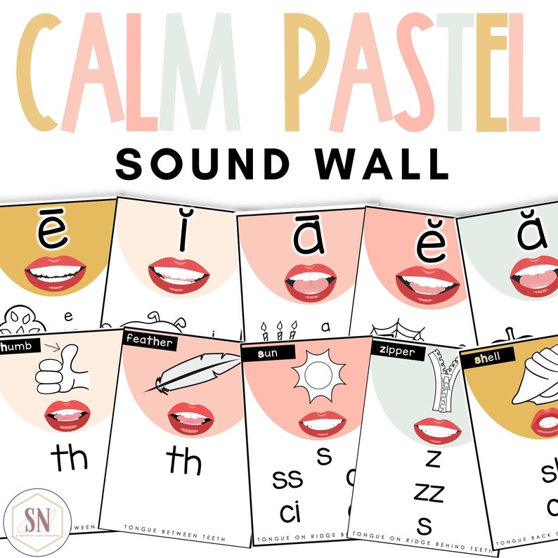 Calm Pastel Classroom Decor | Sound Wall | Editable | *NEW - Etsy