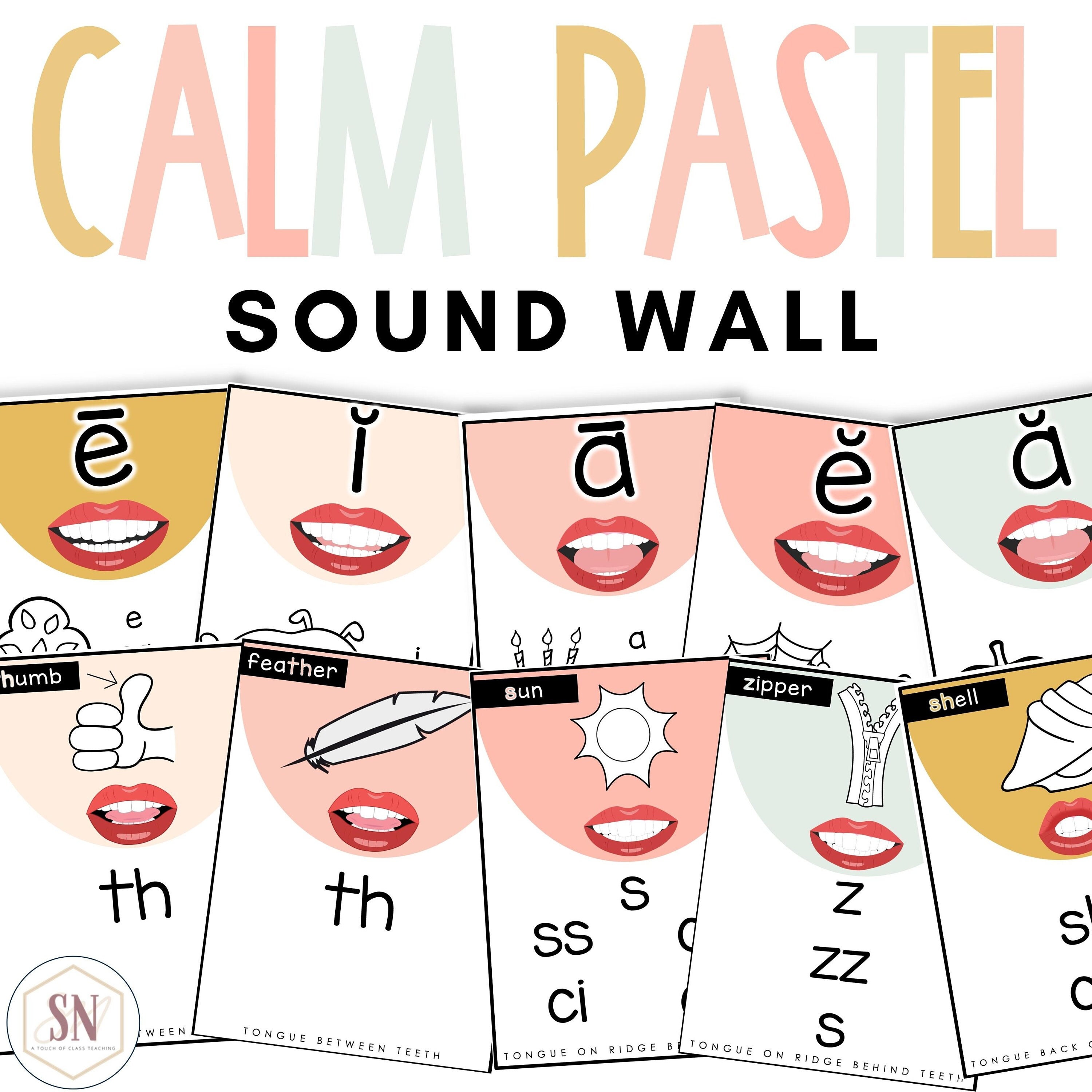 Calm Pastel Classroom Decor | Sound Wall | Editable | *NEW - Etsy