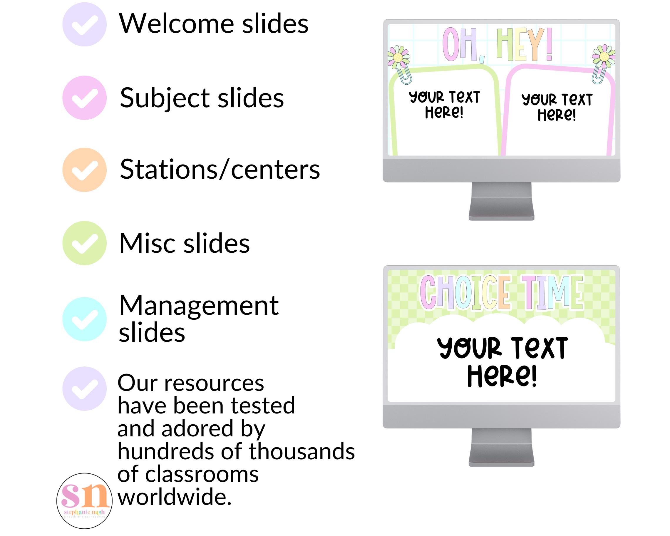 Daily Classroom Slides | First Day of School Slides| Welcome & Good ...