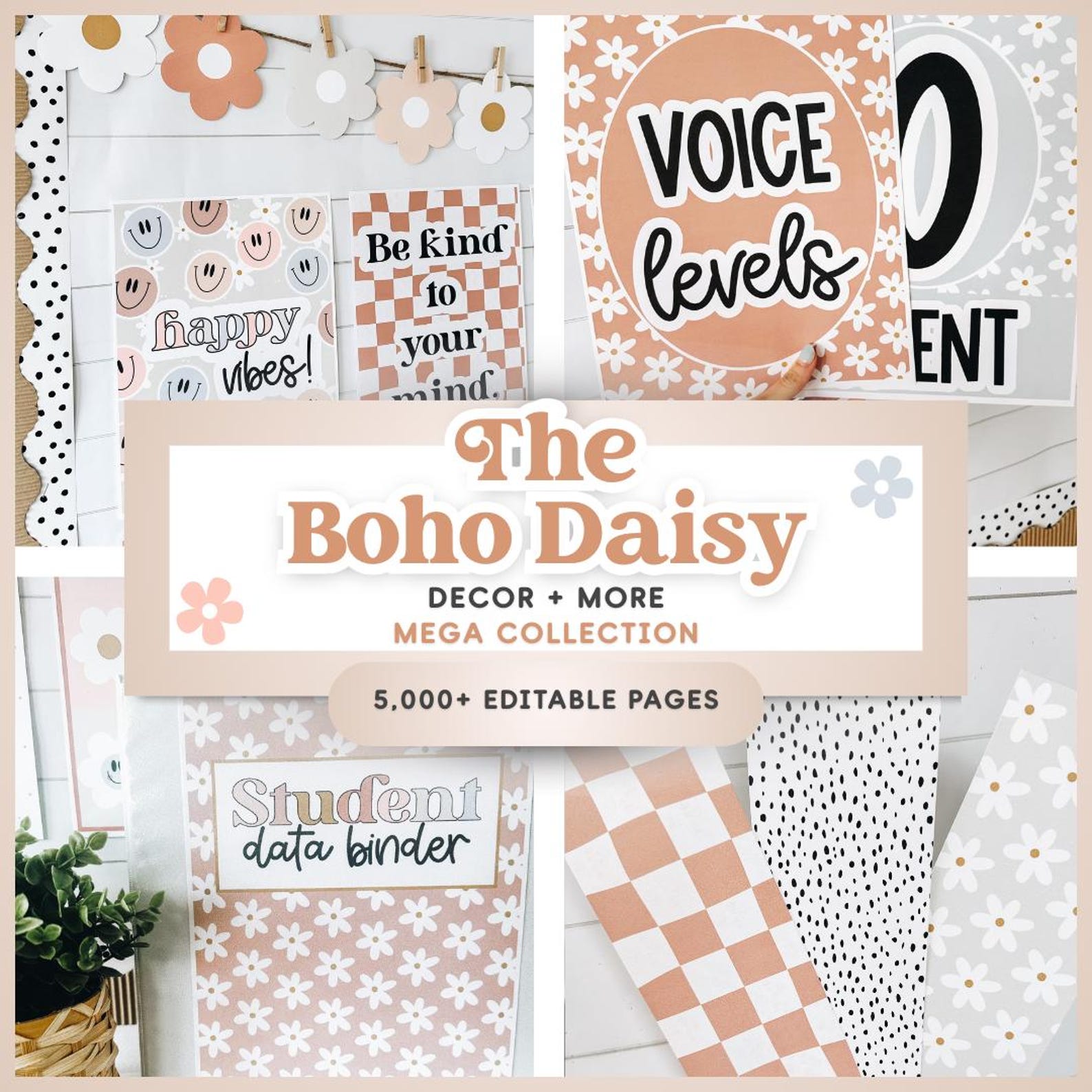 Boho Classroom Decor Bundle | Daisy Classroom Theme | Pastel Classroom ...