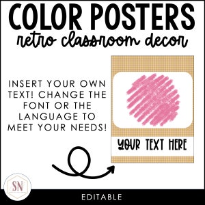 Retro Classroom Decor | Color Posters - Etsy