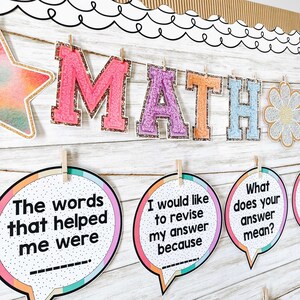 Groovy Classroom Decor | Math Talk Bulletin Board + Student Cards - Etsy