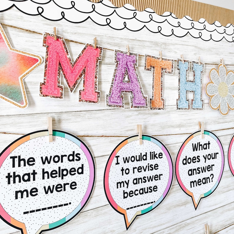 Groovy Classroom Decor Math Talk Bulletin Board Student - Etsy