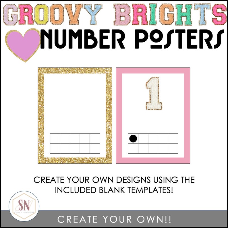 Groovy Classroom Decor | Number Posters - Etsy