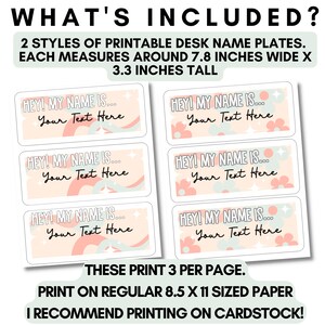 Calm Pastel Classroom Decor | Desk Name Plates | Editable | - Etsy