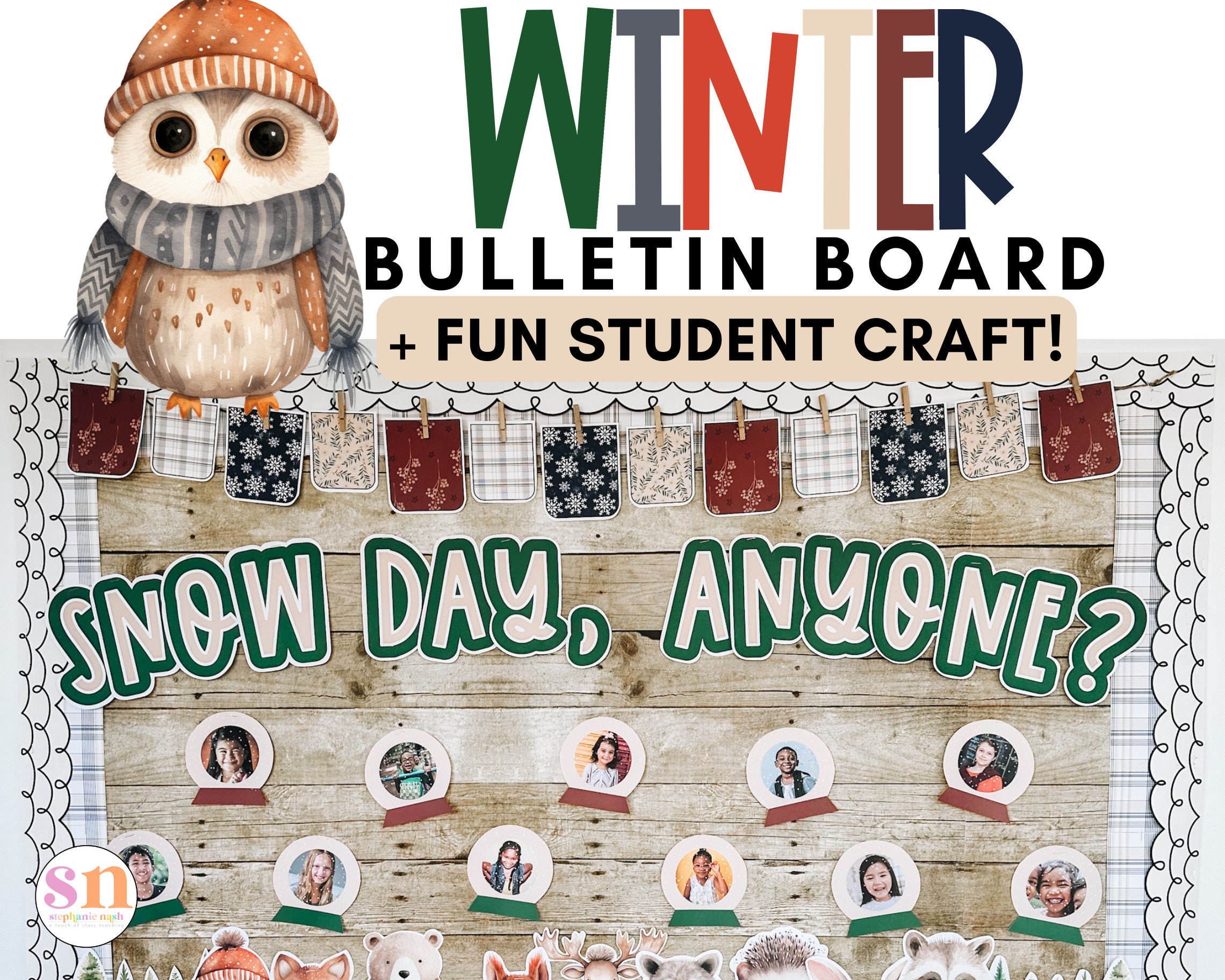 Winter Bulletin Board | January Bulletin Board With Student Photos ...