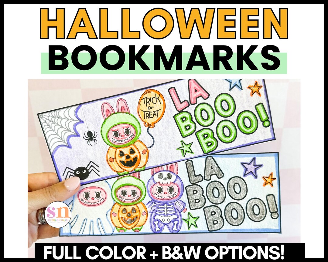 Halloween Bookmarks | Coloring Bookmarks for Students | October ...