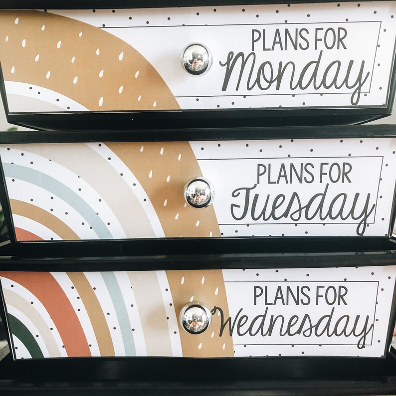 Boho Rainbow 10 Drawer Organizer Labels - Etsy