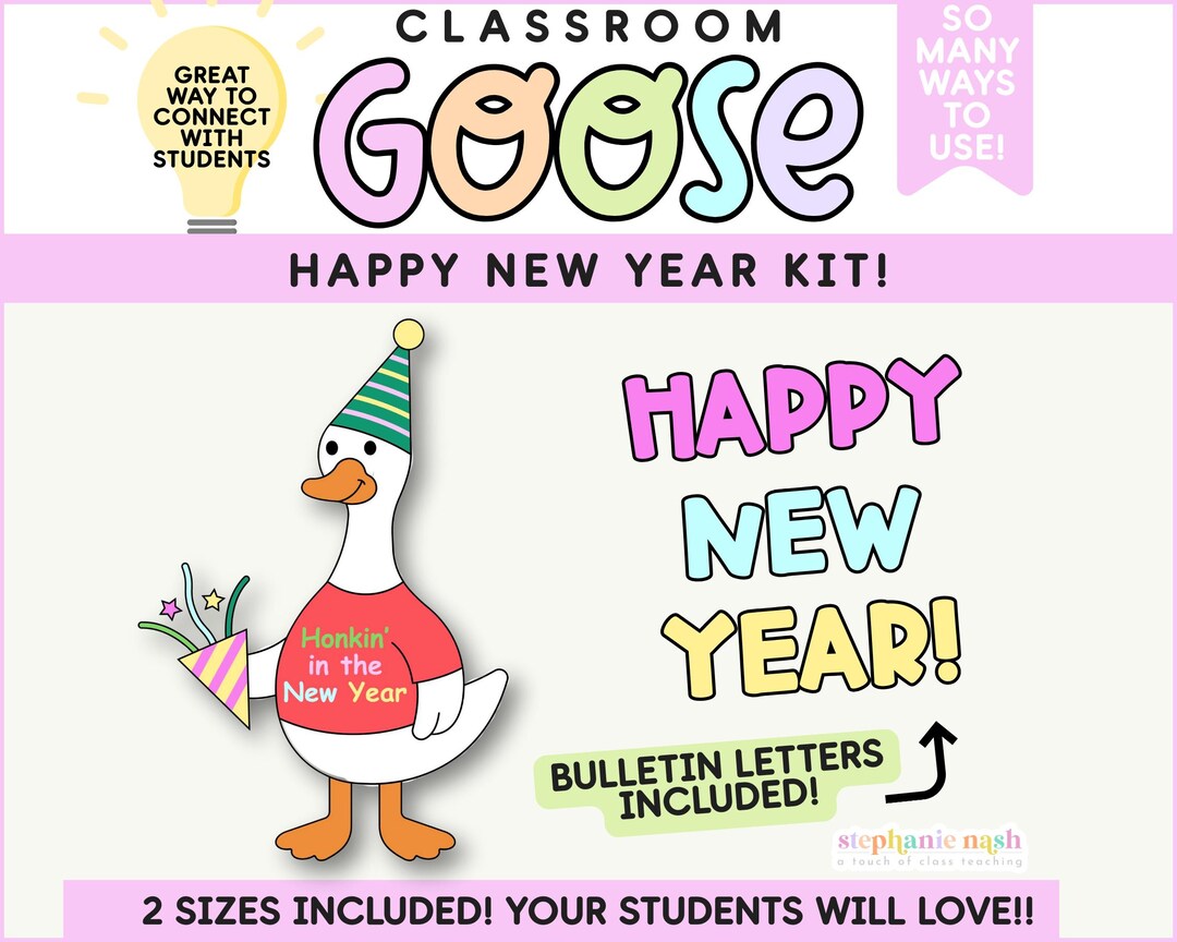 Happy New Year Classroom Goose | Silly Goose Accessories and Costumes ...