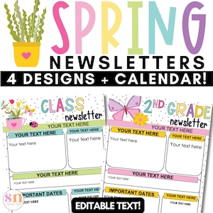 Spring Newsletters | April Newsletter | Spring Newsletter Editable ...