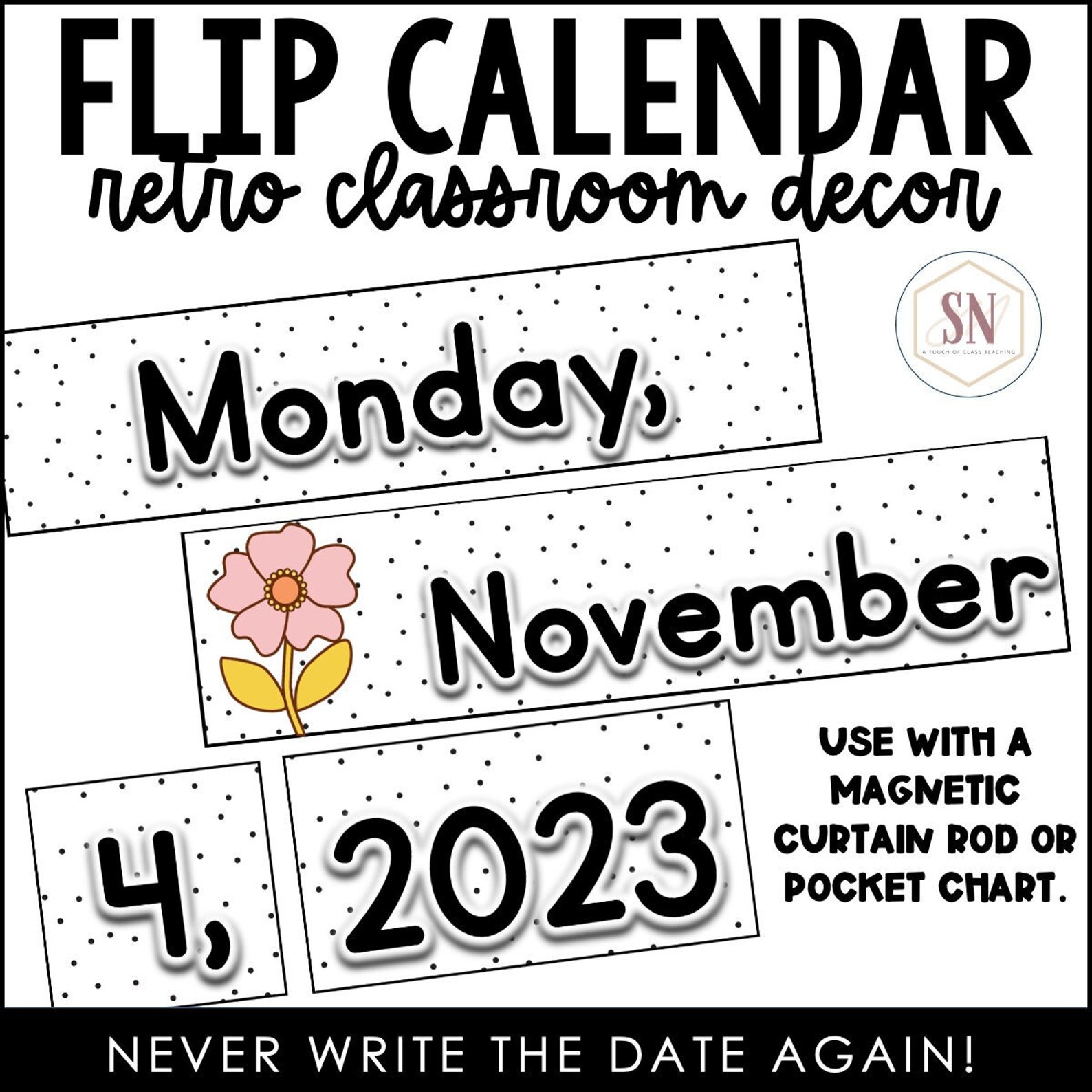 Retro Classroom Decor Flip Calendar - Etsy