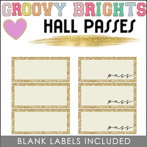 Groovy Classroom Decor | Hall Passes - Etsy