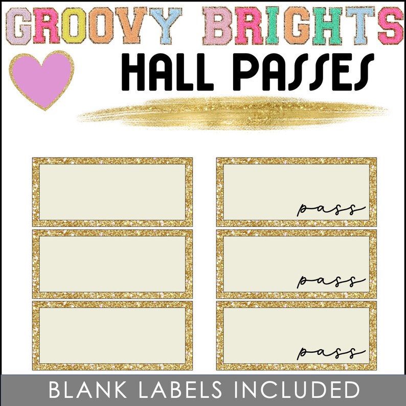 Groovy Classroom Decor | Hall Passes - Etsy
