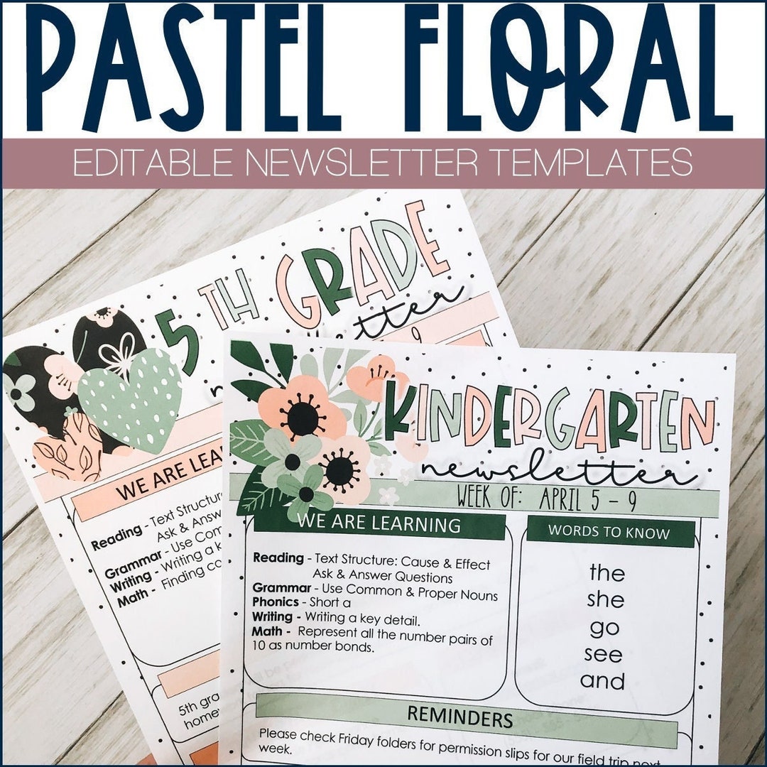 Spring Newsletter Templates - Etsy