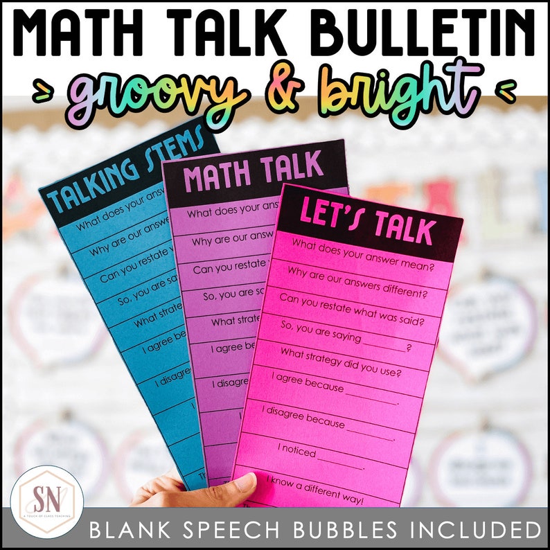 Groovy Classroom Decor Math Talk Bulletin Board Student - Etsy