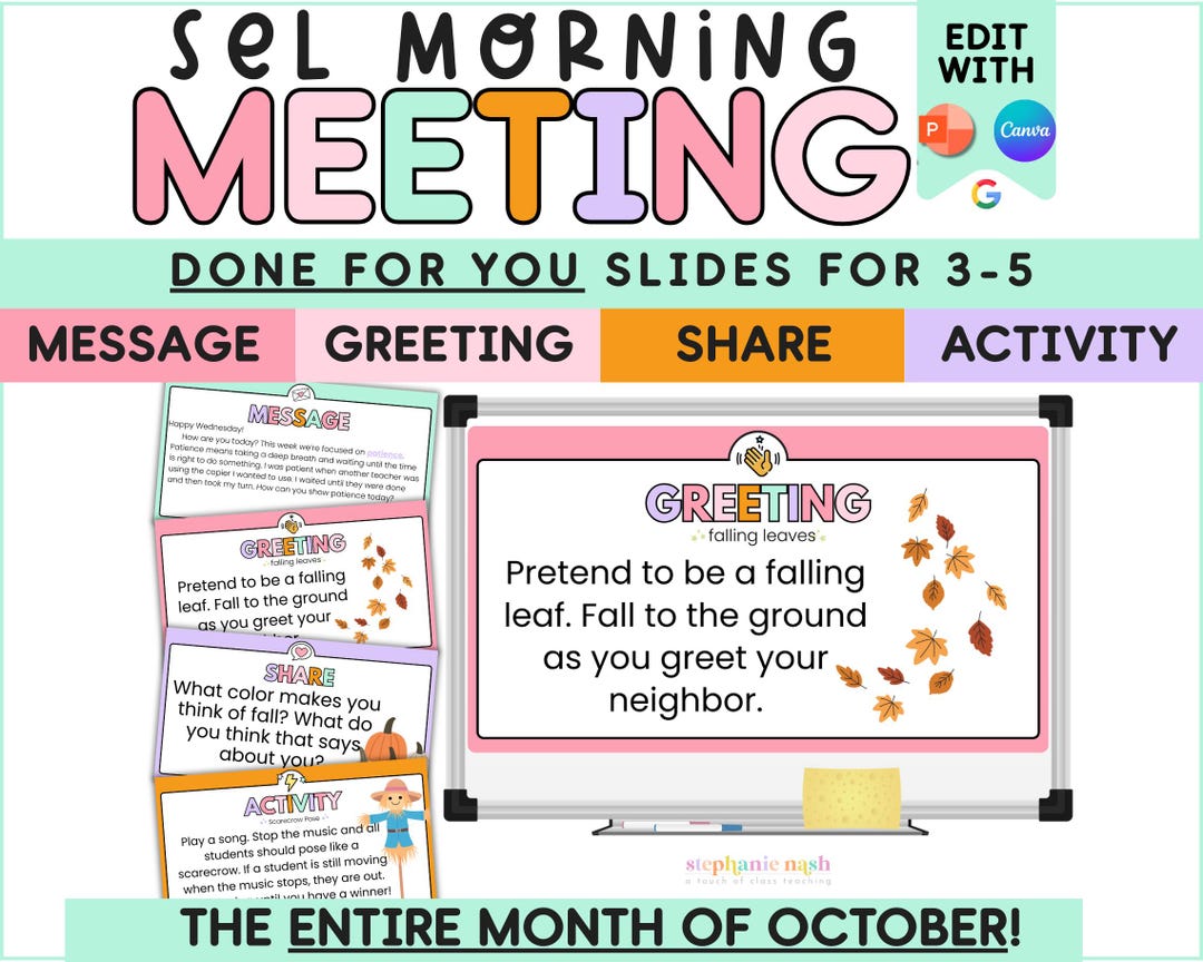 SEL Morning Meeting Slides 3rd, 4th Grade, 5th Grade Morning Meeting ...
