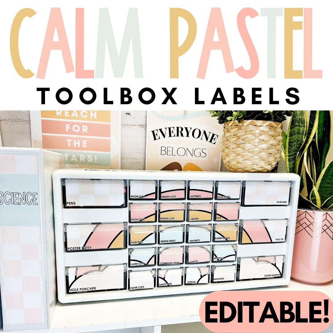 Calm Pastel Classroom Decor | Teacher Toolbox Labels | Editable | *NEW ...