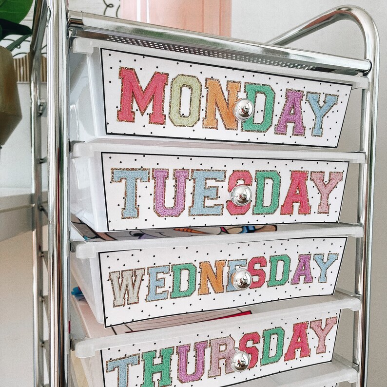 Groovy Classroom Decor 10 Drawer Cart Labels - Etsy
