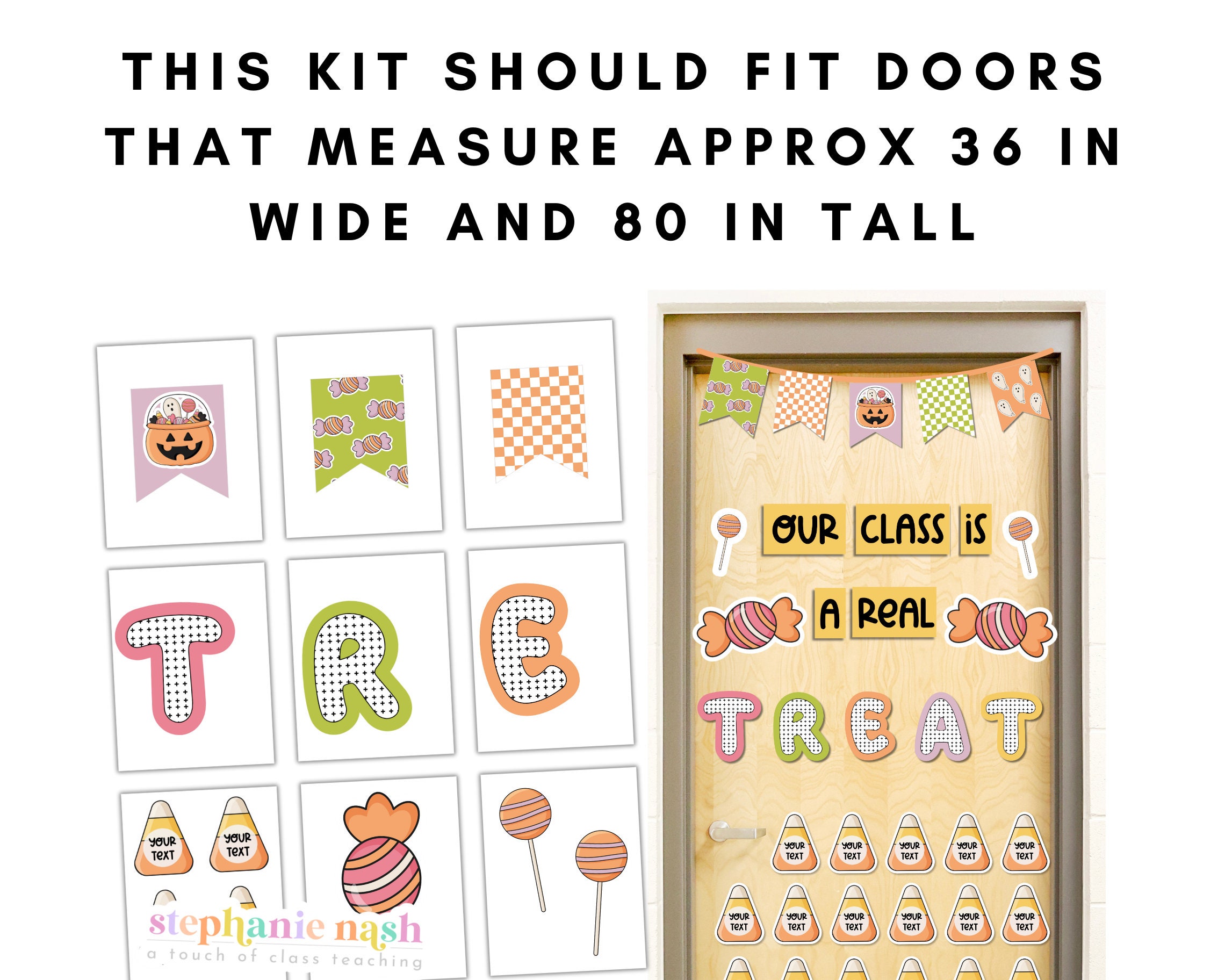 Halloween Door Decor Kit | Halloween Classroom Decor | Editable - Etsy