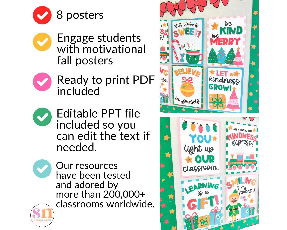 Christmas Bulletin Board | Editable | Classroom Posters | Holiday ...