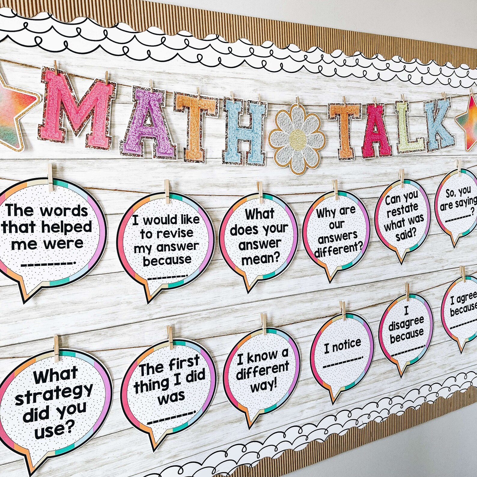 Groovy Classroom Decor Math Talk Bulletin Board Student - Etsy