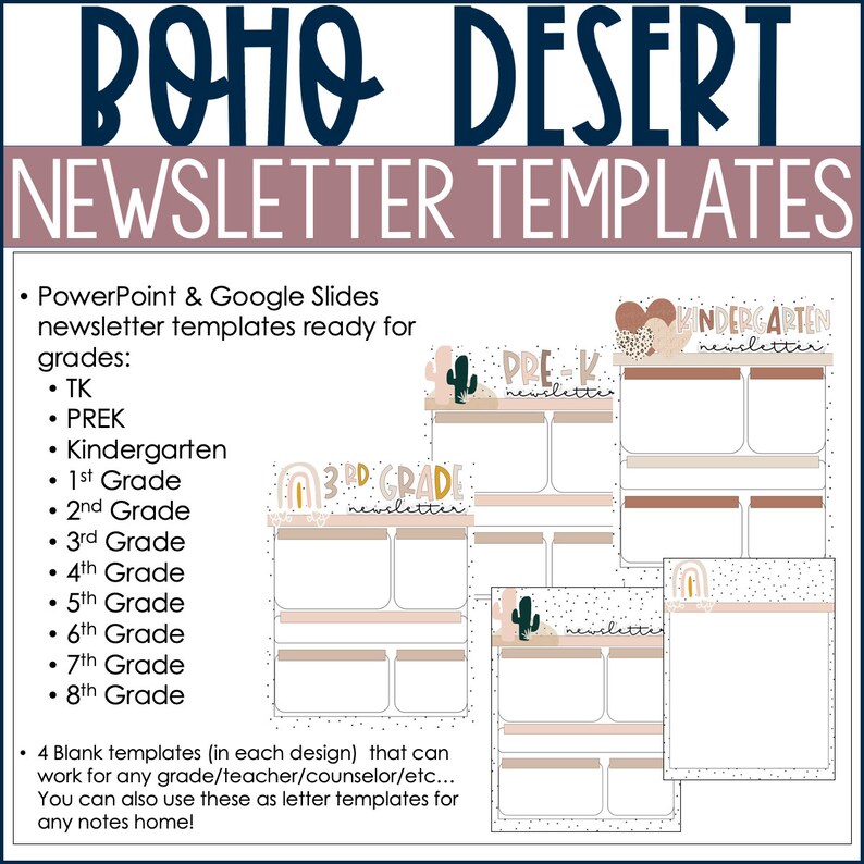 Boho Newsletter Templates - Etsy
