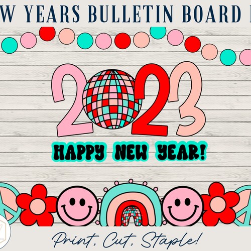 New Years Bulletin Board Kit in Muted Colors January - Etsy