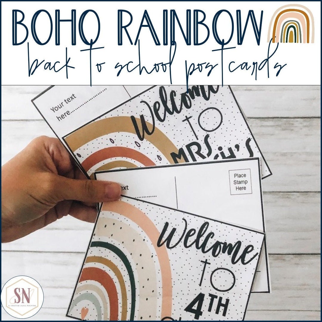 Boho Rainbow Class Postcards - Etsy