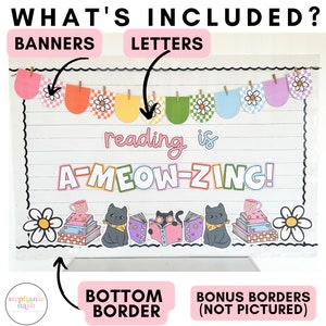 Reading Cats Bulletin Board | Library Bulletin Board Ideas | Reading ...