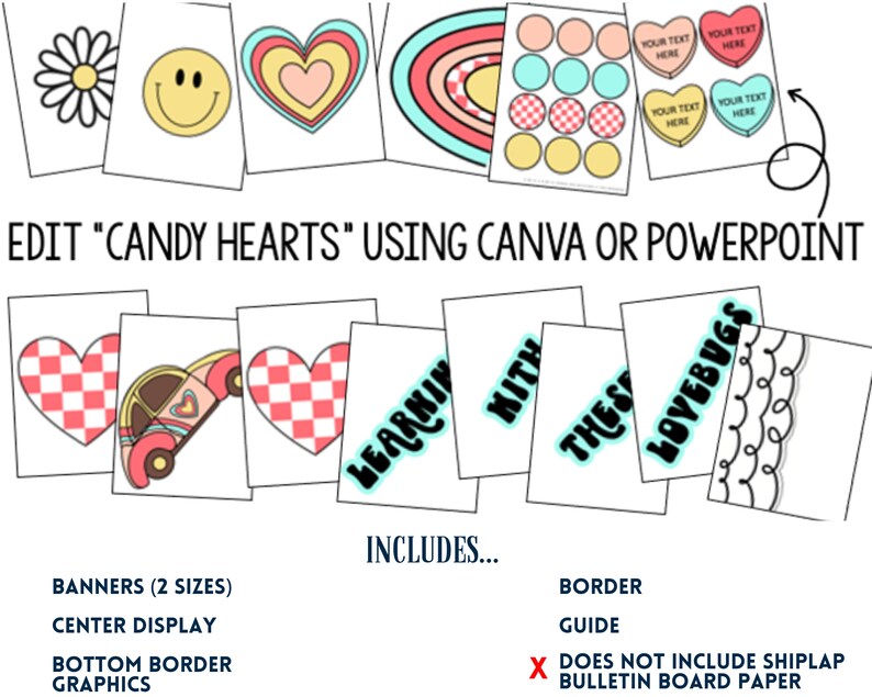 Groovy Valentine's Day Bulletin Board Retro February - Etsy