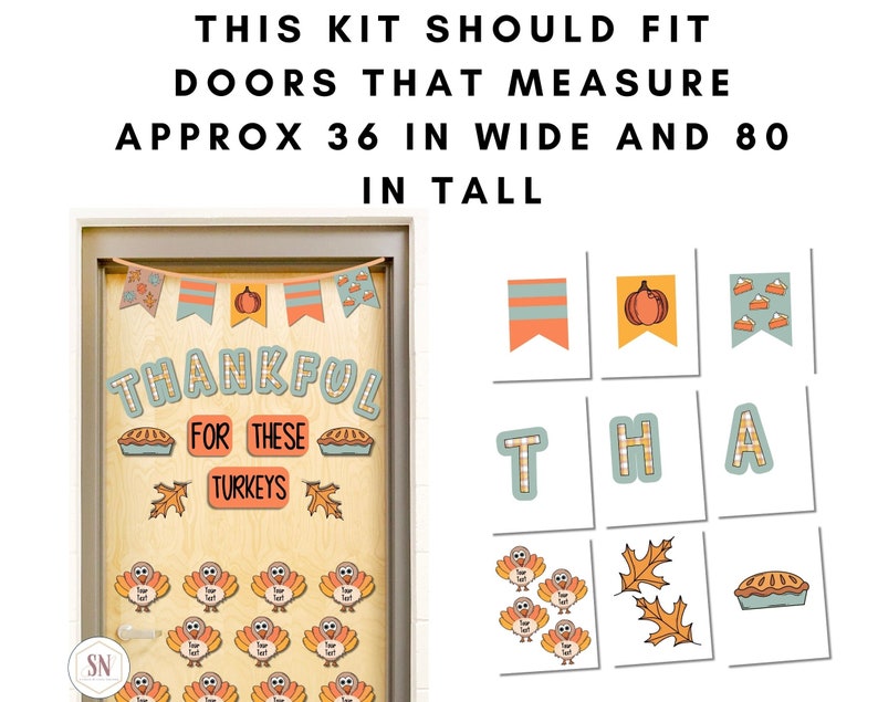 Thanksgiving Door Decor | November Door Decor | Editable - Etsy