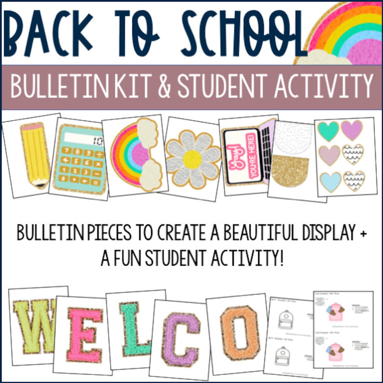 Back to School Bulletin Board With Fun Back to School Activity - Etsy