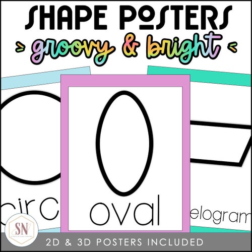 Groovy Classroom Decor Shape Posters - Etsy